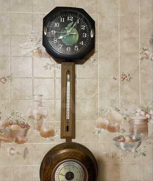 Термометр, барометр, часы комнатные