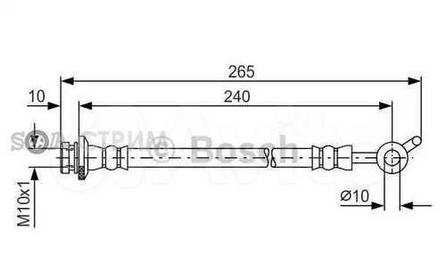 Bosch 1987481570 Шланг тормозной nissan X-trail задний лев.390мм