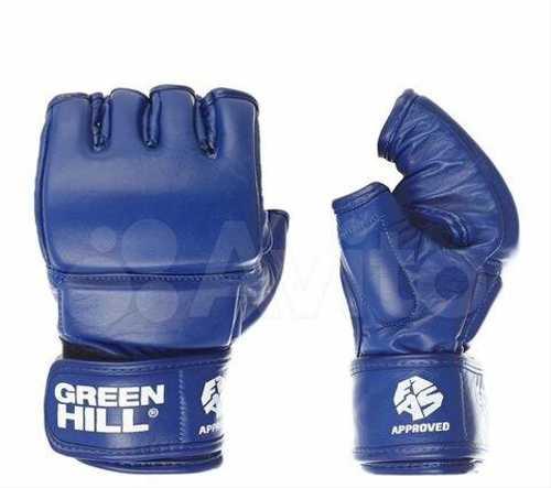 Перчатки для боевого самбо "green hill" арт. MMF-0026a-XL-BL, р.XL, одобр. fias, нат. кожа, синие