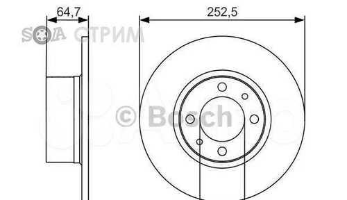 Bosch 0986479988 Диск торм. пер.252x10,5 4 отв
