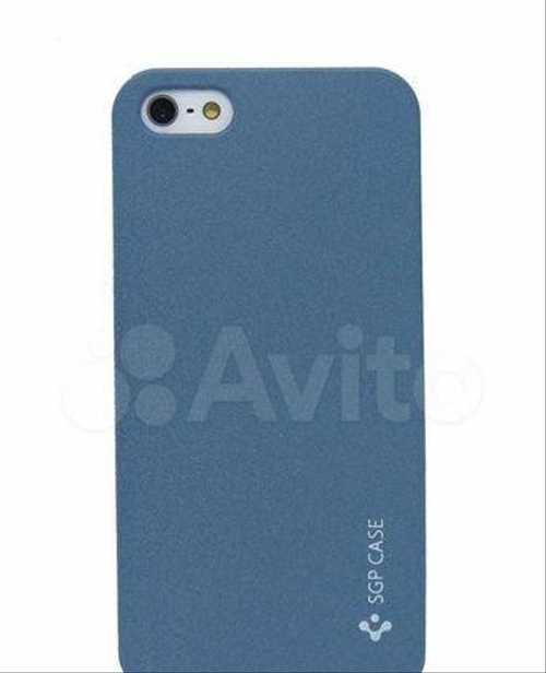 Чехол-накладка для iPhone 5\5S\SE SGP пластик текстура син А0022554