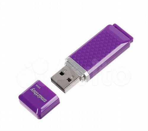 Флешка Smartbuy Quartz series Violet, 32 Гб, USB2.0, чт до 25 Мб/с, зап до 15 Мб/с, фиолет
