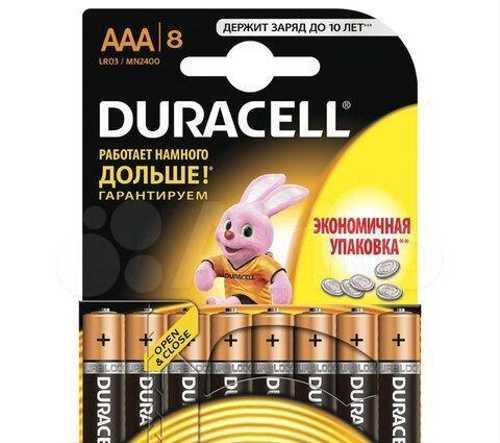 Набор батареек "Duracell Basic AAA LR03. Alkaline", 8 штук, 1,5 В