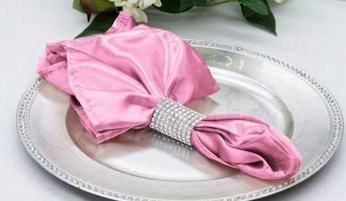 Тканевые салфетки на стол 45х45 см розовые