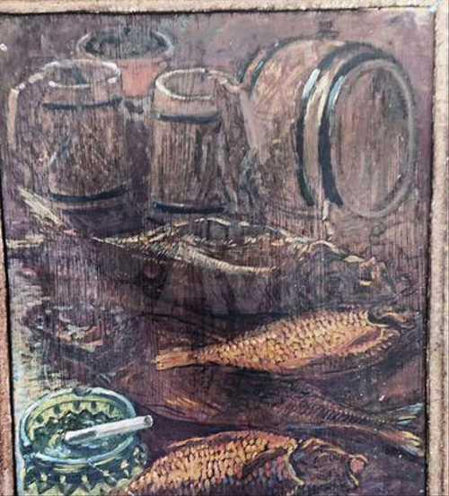 Картина маслом-дерево "рыбы"