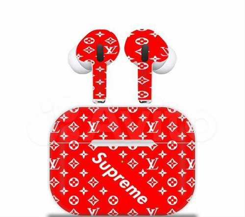 Плёнка защитная skinzru на корпус Airpods Pro supreme Red