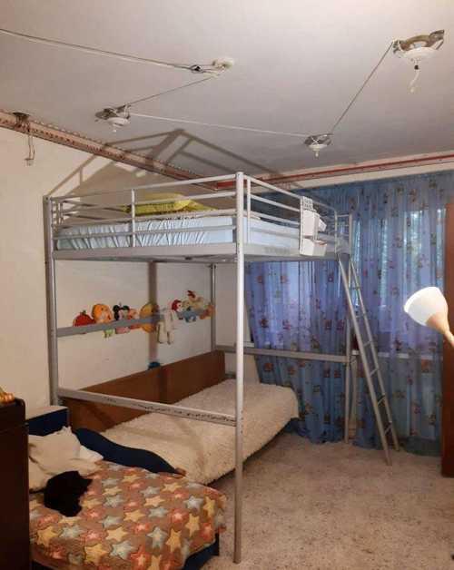 Кровать чердак двухспальная IKEA+матрац