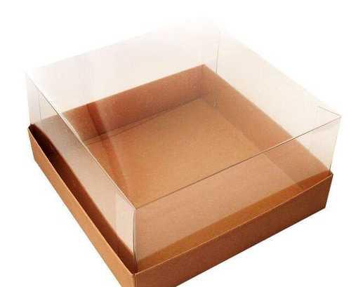 Коробка для торта прозрачная крышка 240*240*110