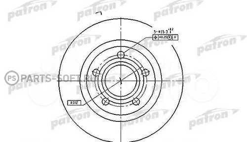 Patron PBD4239 Диск тормозной задн audi A6 99-05, A6 Avant 99-05, A8 96-02