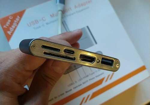 Переходник 5 в 1 type-c на usb 3.0, hdmi, sd, micr