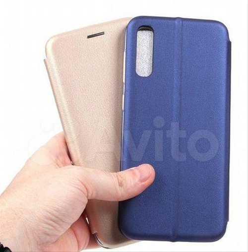 Чехол-книжка для Samsung A505F A50 business темно-синий