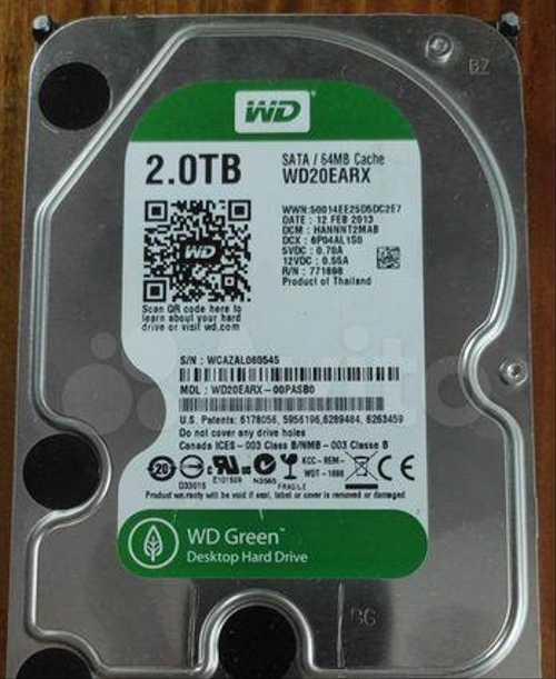 Жесткий диск HDD WD Green 2TB