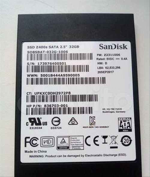 Твердотельный диск 32Gb SanDisk SD8sbat-032G-1006