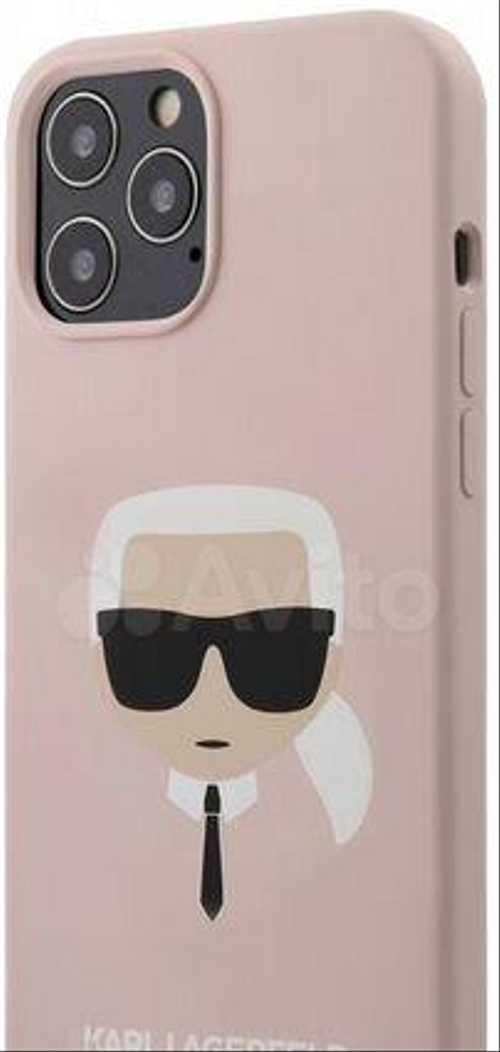 Чехол Karl Lagerfeld Karl's Head (klhcp12mslkhlp) для iPhone 12/iPhone 12 Pro (Pink)