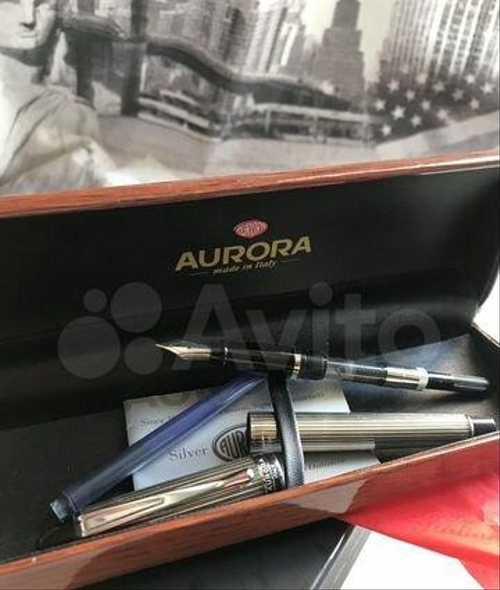 Перьевая ручка Aurora серебро 925