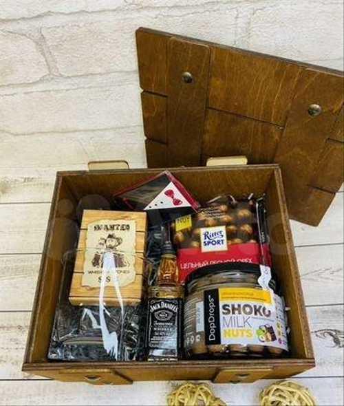 Подарочный набор для мужчины в деревянном ящике