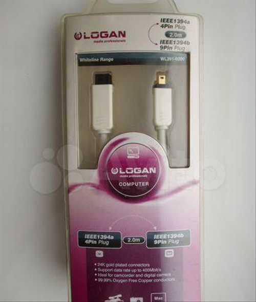 Logan Apple iMac кабель FireWire 4pin-9pin