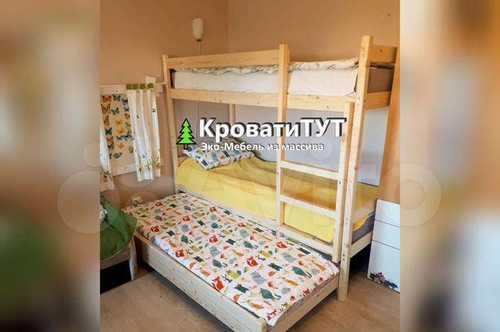 Двухъярусная Кровать из массива сосны