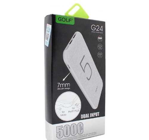 Новое З/у-аккумулятор мобильное Golf G24, 5000мАч