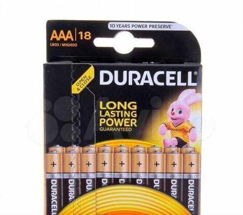 Батарейка алкалиновая Duracell Basic, AAA, LR03-18BL, 1.5В, блистер, 18 шт