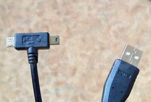 Кабель USB - microUSB + miniUSB
