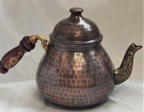 Медный заварочный чайник турецкий