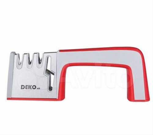 Ножеточка (точилка для ножей) deko KS01 универсальная, 4 режима заточки, красно-серая 041-0025