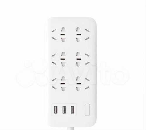 Удлинитель Mi Power Strip Quick Charger 2.0 (6 + 3 USB-port) White