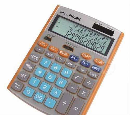 Калькулятор полноразмерный Milan настольный, 12 разрядов, оранжевый (153512O)