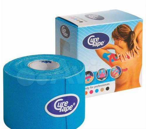 Тейп кинезиологический CureTape Blue, 5 см x 5 м, арт. 160134, голубой