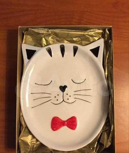 Тарелка кот (керамика)