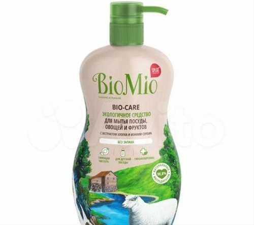 BioMio Средство для мытья посуды, овощей и фруктов без запаха с экстрактом хлопка, 750 мл