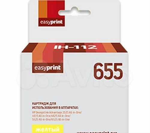 Картридж EasyPrint IH-112 №655 (CZ112A) для HP Deskjet Ink Advantage 3525/4625/6525, желтый, с чипом