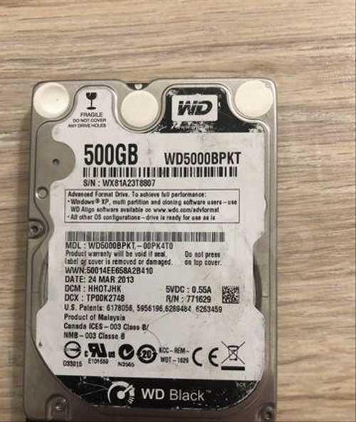 Жесткий диск WD black 500 gb