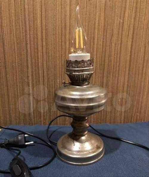 Лампа керосиновая старинная электрическая