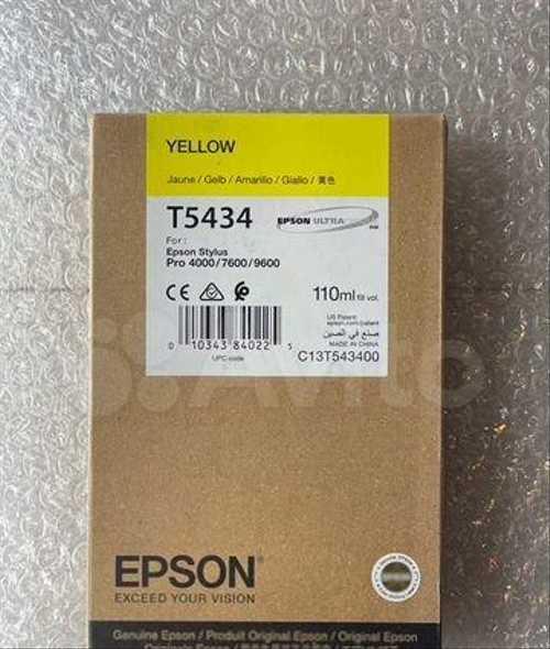 Картридж Epson T5434 C13T543400 Yellow