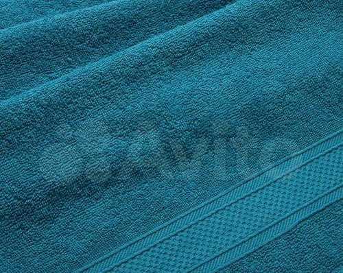 Полотенце махровое с бордюром, 40х70 см, цвет: морская волна