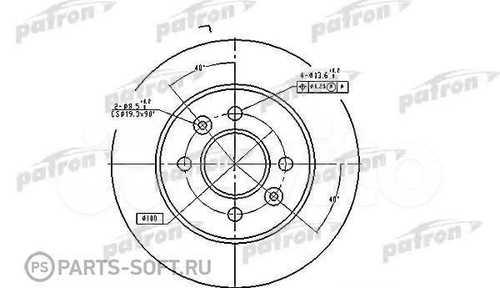 Patron PBD1030 Диск тормозной задн renault laguna 93-01, laguna Grandtour 95-01, safrane I 92-96