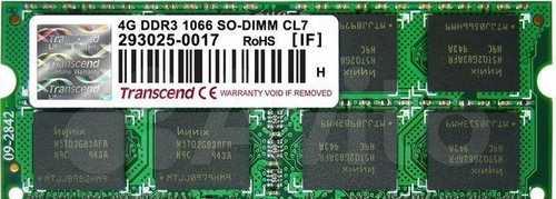 Transcend DDR3 SO-dimm 4GB 1066мгц