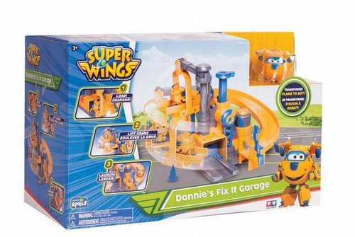 Игровой набор Super Wings (Auldey) Станция Донни с подъемником, с трансформером Донни (автоматическая трансформация) (EU720813S)