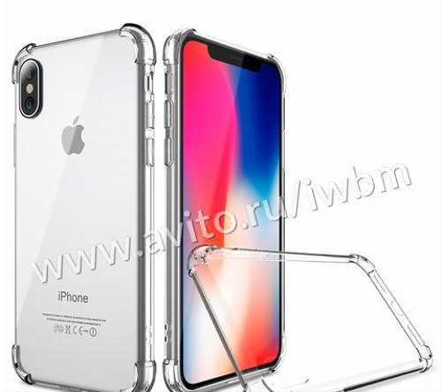 Чехол-накладка для iPhone X усиленный, TPU-пластик