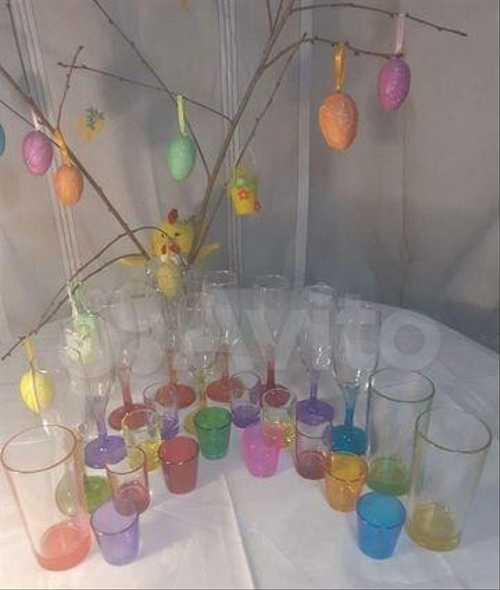 Бокалы,стаканы,стопки к празднику "Пасха "