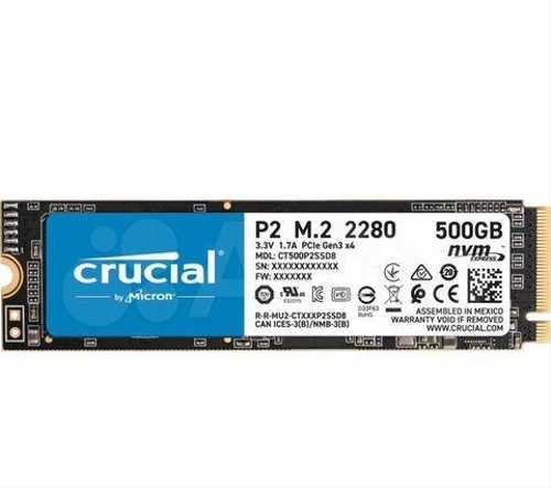 Внутренний SSD-накопитель 500Gb Crucial P2 CT500P2SSD8 M.2 2280 PCIe NVMe 3.0 x4
