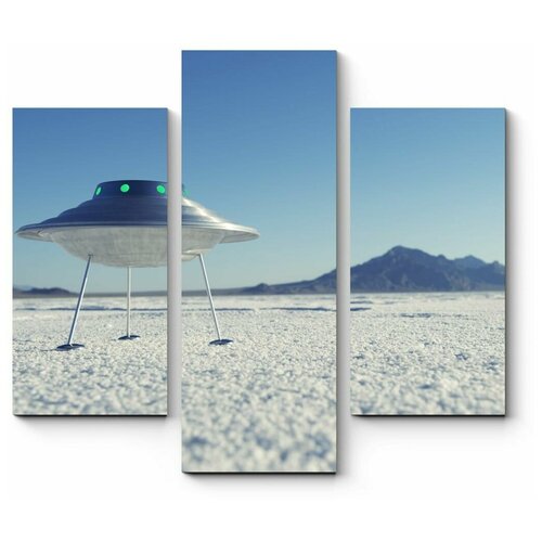 Модульная картина Летающая тарелка в пустыне 90x81