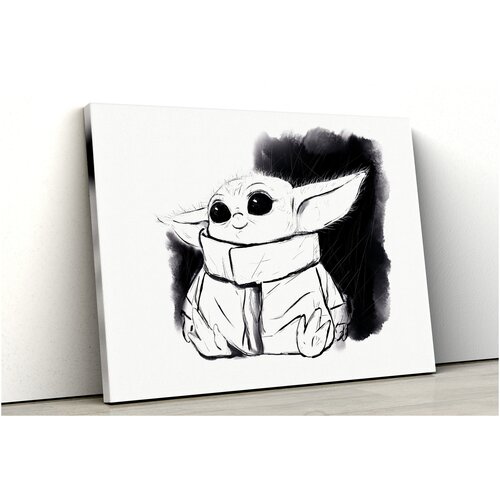Картина на холсте с подрамником, серии "STAR WARS", героя Грогу, Бэби Йода, 60x75 см