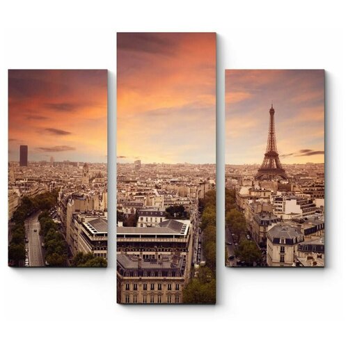 Модульная картина Прекрасный Париж с высоты 60x54