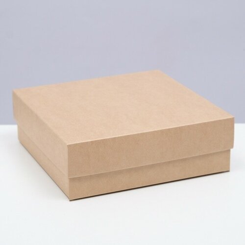 Коробка складная, крышка-дно, крафт, 15 х 15 х 5 см (5 шт)