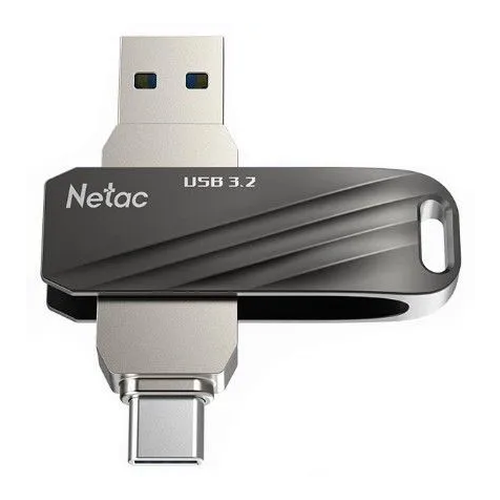 Накопитель USB 3.0/USB Type-C 32Гб Netac US11 (NT03US11C-032G-32BK), черный/серебристый