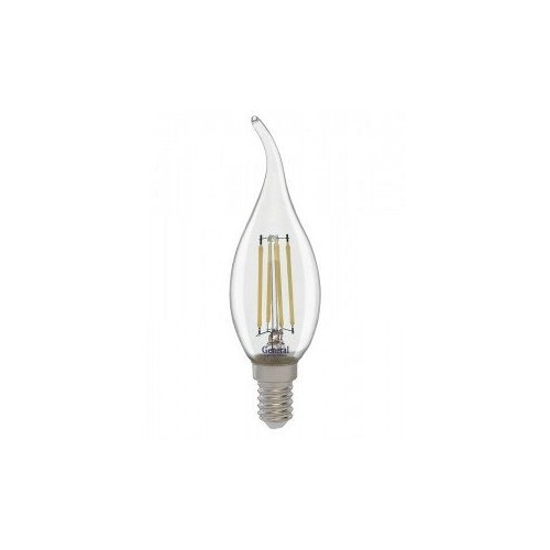 Светодиодная LED лампа General филамент свеча на ветру E14 12W 6K 35x98 (нитевидная) прозр GLDEN-CWS-12-230-E14-6500 661004 (упаковка 10 штук)