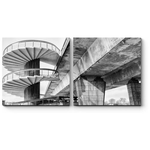 Модульная картина Спиральная лестница и мост170x85